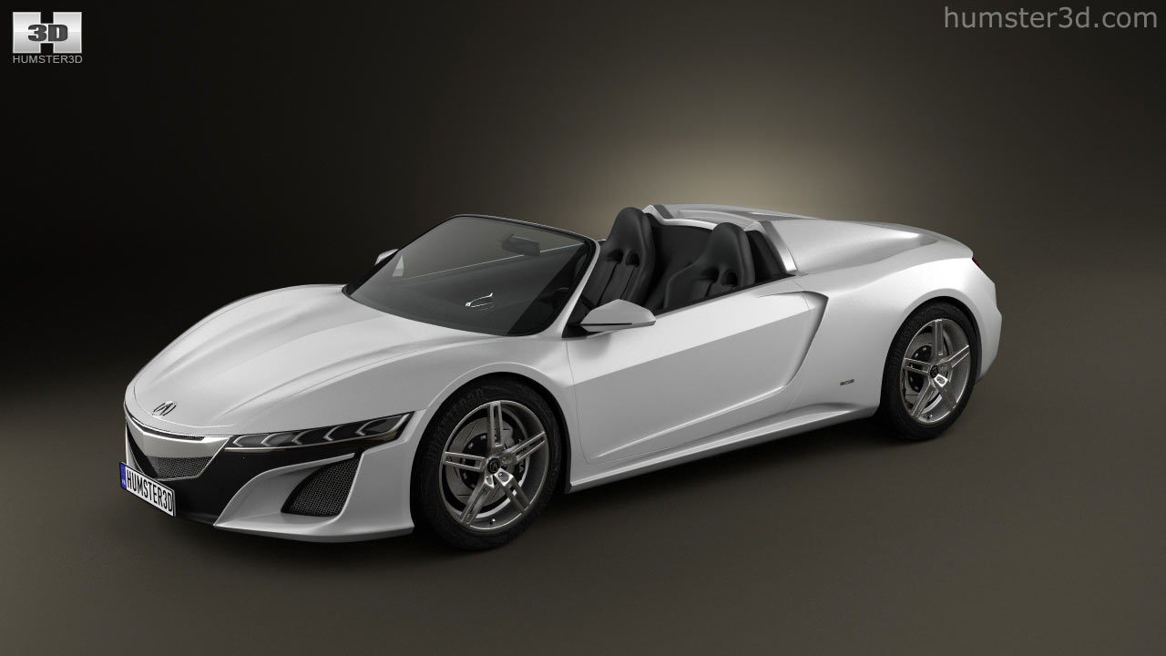 360 view of Acura NSX convertible 2015 3D model - 3DModels store