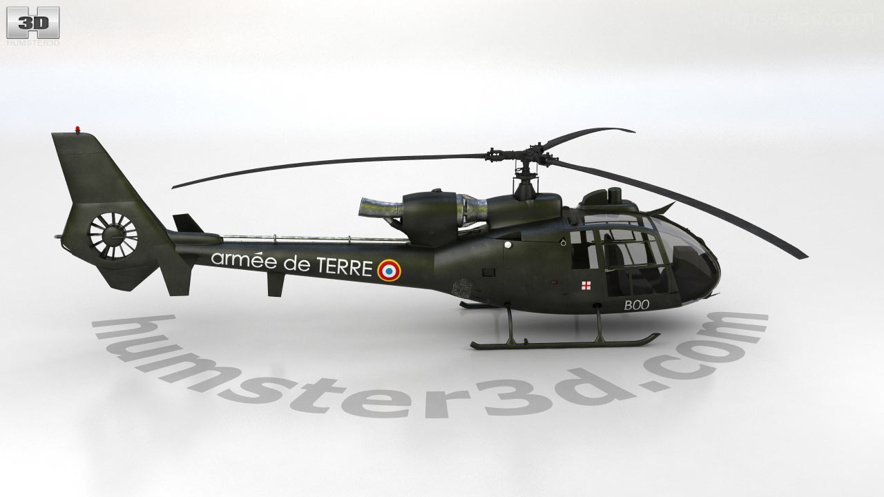 360 view of Aerospatiale SA-342 Gazelle 3D model - 3DModels store