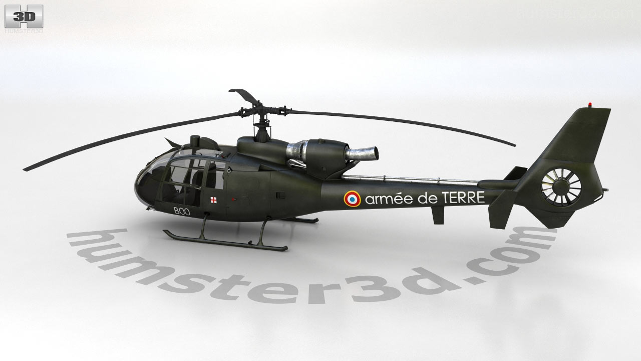 360 view of Aerospatiale SA-342 Gazelle 3D model - 3DModels store