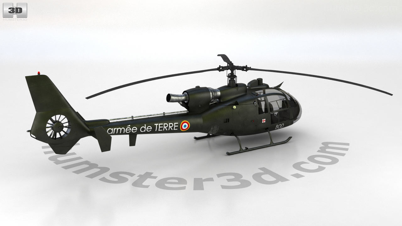 360 view of Aerospatiale SA-342 Gazelle 3D model - 3DModels store