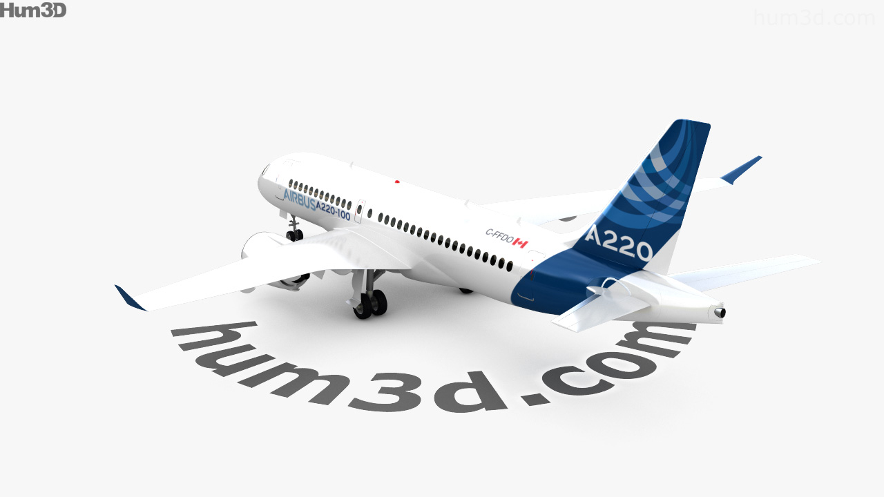 360 view of Airbus A220 100 3D model - 3DModels store