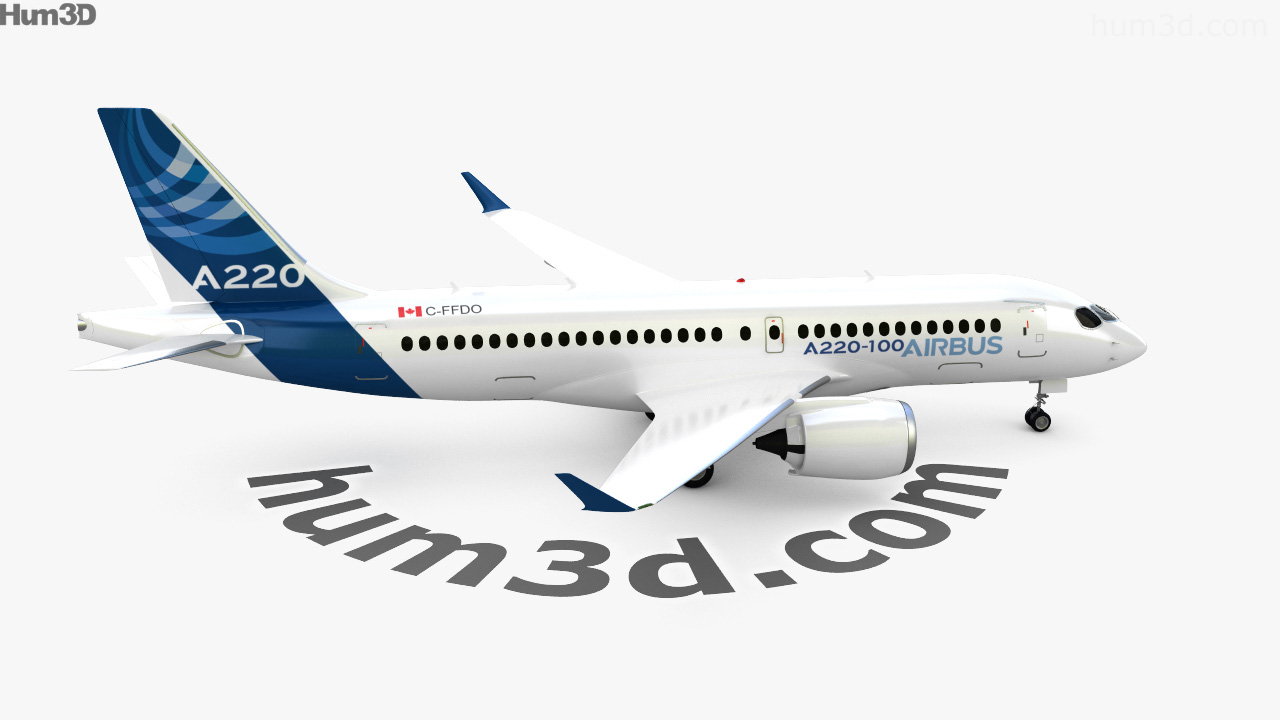 Vue à 360 degrés de Airbus A220 100 Modèle 3D - 3DModels magasin