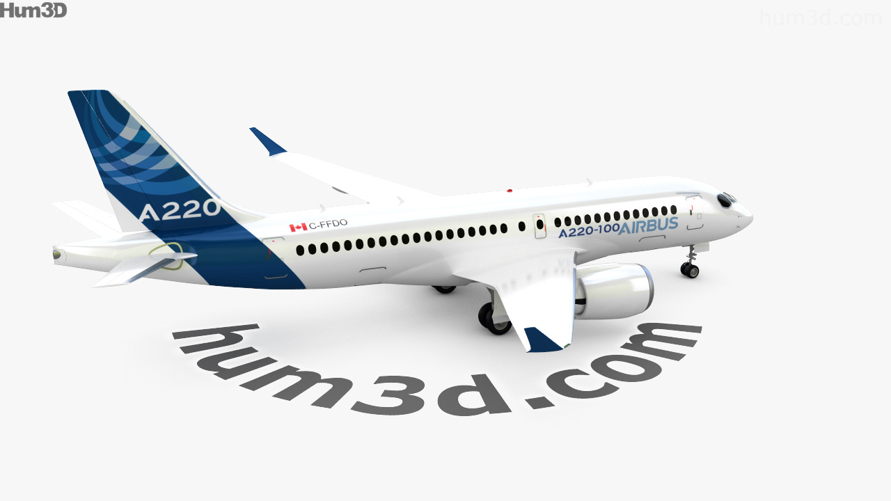 Vue à 360 degrés de Airbus A220 100 Modèle 3D - 3DModels magasin