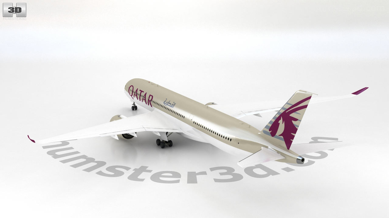 360 view of Airbus A350-900 3D model - 3DModels store