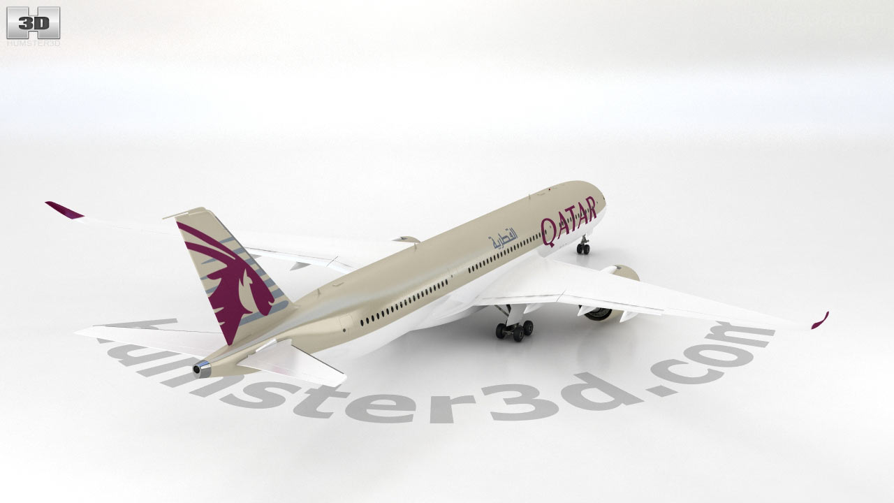 360 view of Airbus A350-900 3D model - 3DModels store