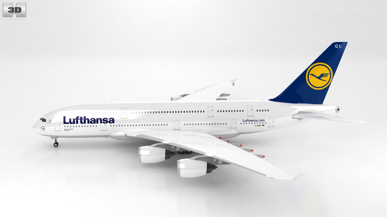 360 view of Airbus A380 3D model - 3DModels store