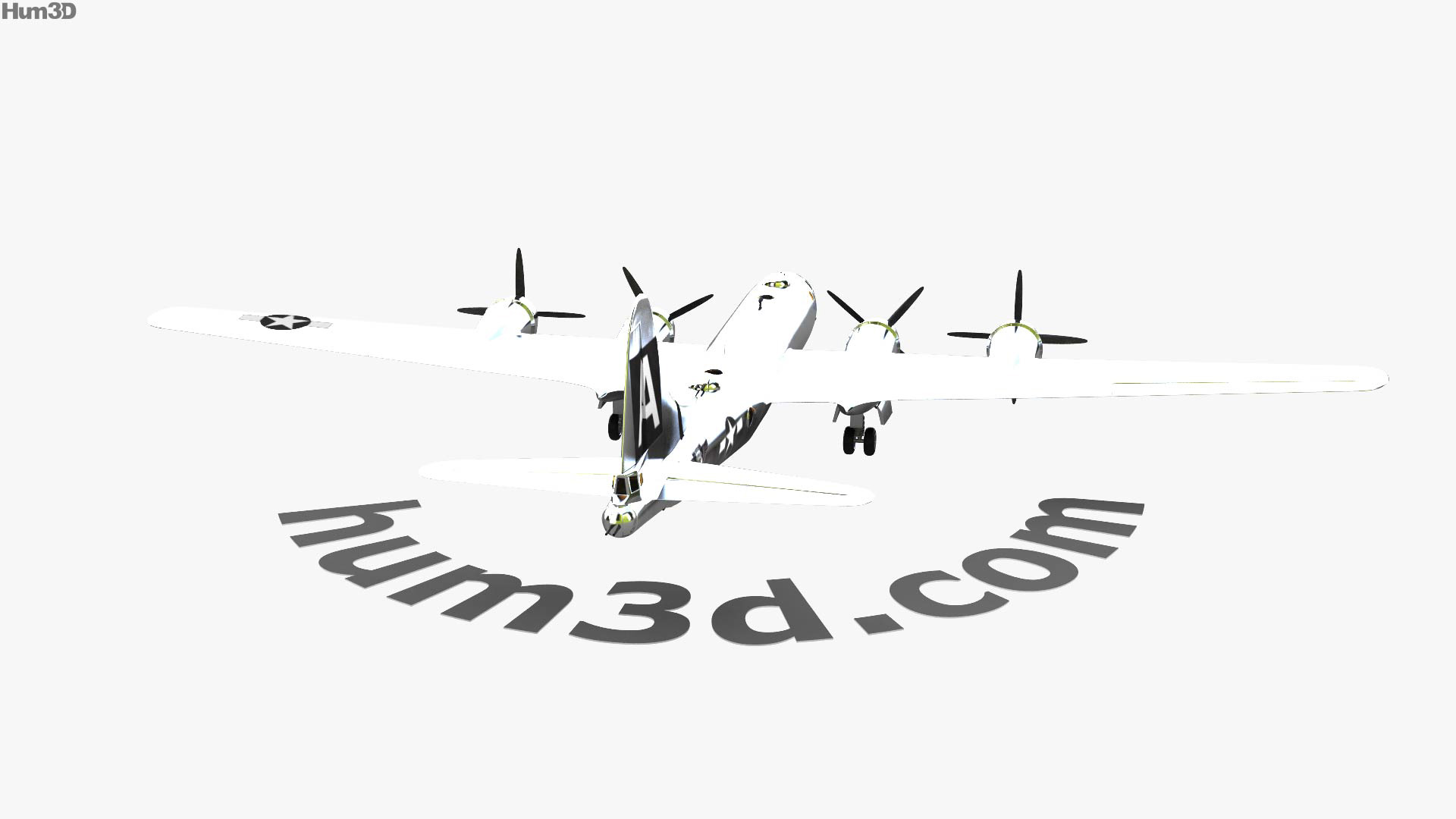 360 view of Boeing B-29 Superfortress with HQ interior 3D model ...