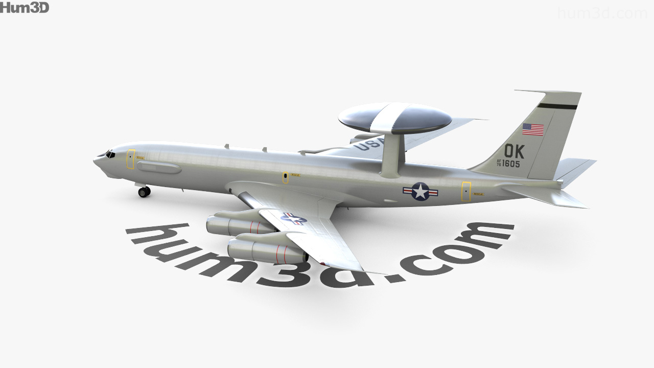 360 view of Boeing E-3 Sentry 3D model - 3DModels store