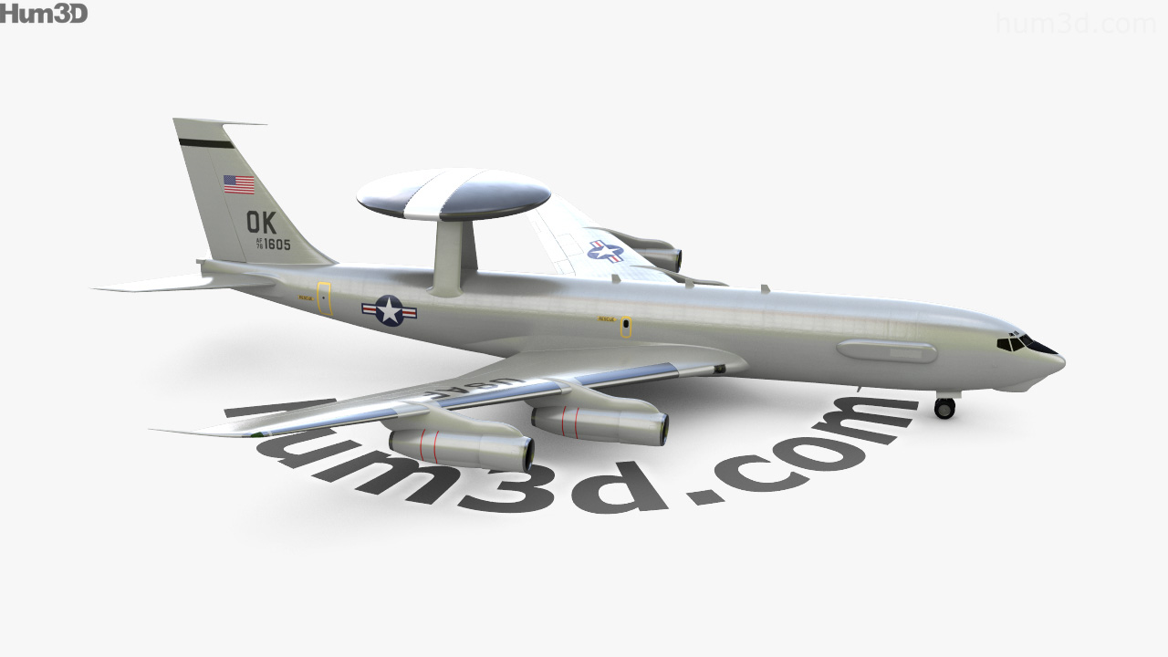 360 view of Boeing E-3 Sentry 3D model - 3DModels store