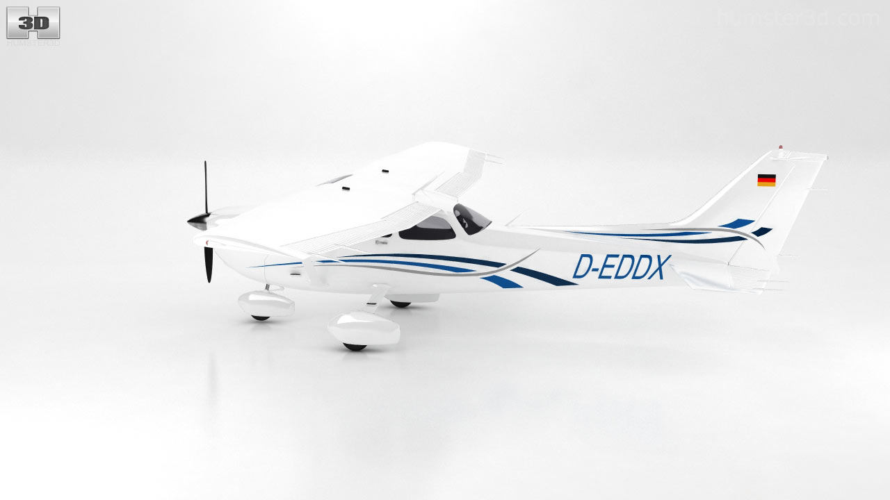 360 view of Cessna 172 Skyhawk 3D model - 3DModels store