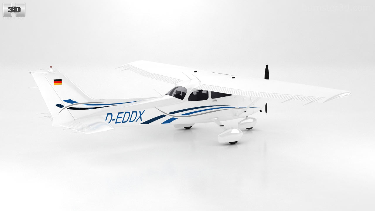 360 view of Cessna 172 Skyhawk 3D model - 3DModels store