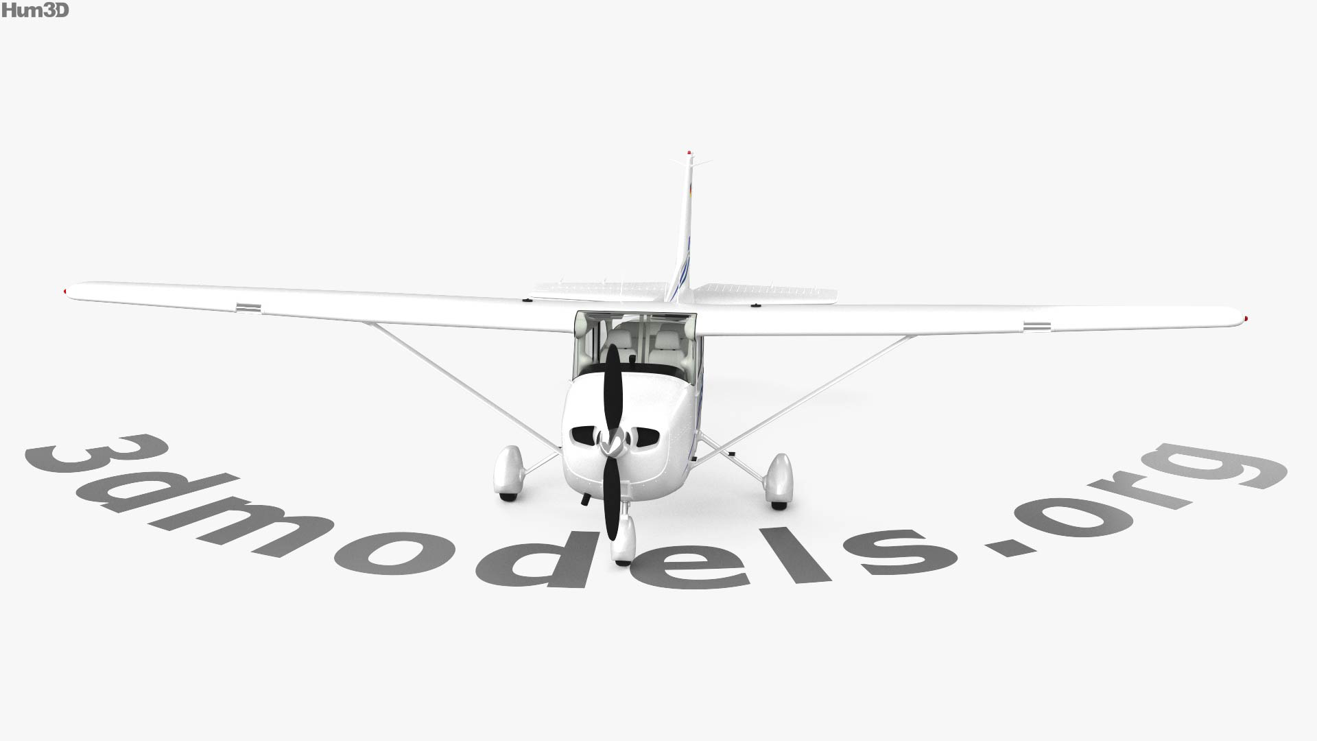 360 view of Cessna 172 Skyhawk with HQ interior 3D model - 3DModels store