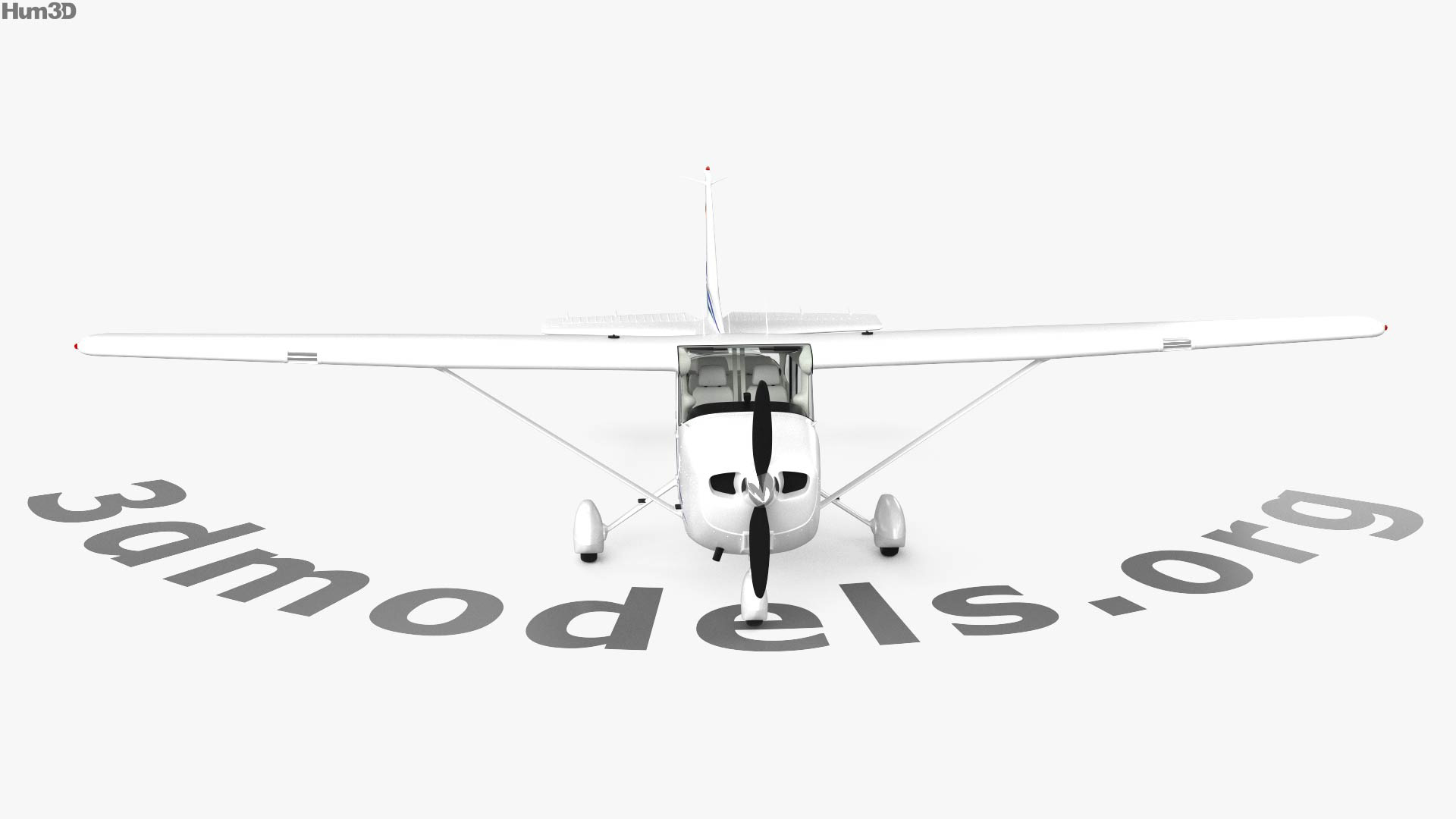 360 view of Cessna 172 Skyhawk with HQ interior 3D model - 3DModels store