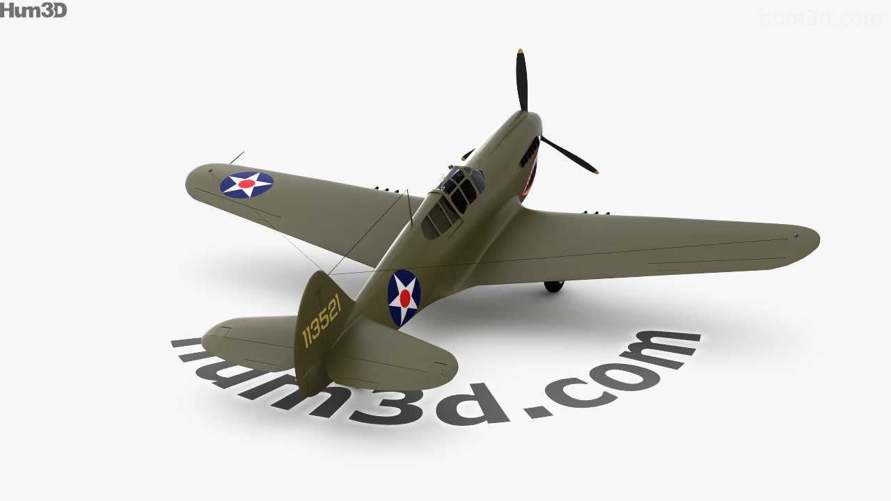 360 view of Curtiss P-40 Warhawk 3D model - 3DModels store