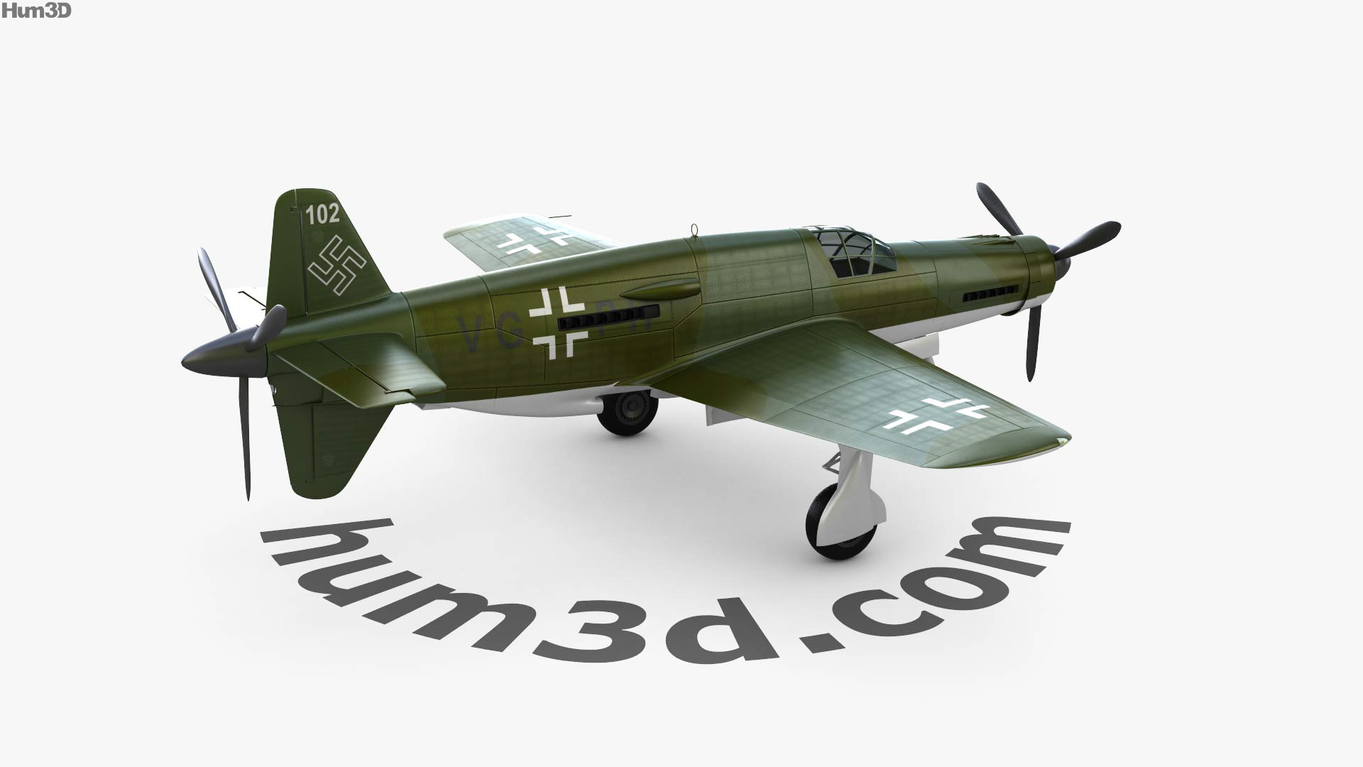 360 view of Dornier Do 335 Pfeil 3D model - 3DModels store