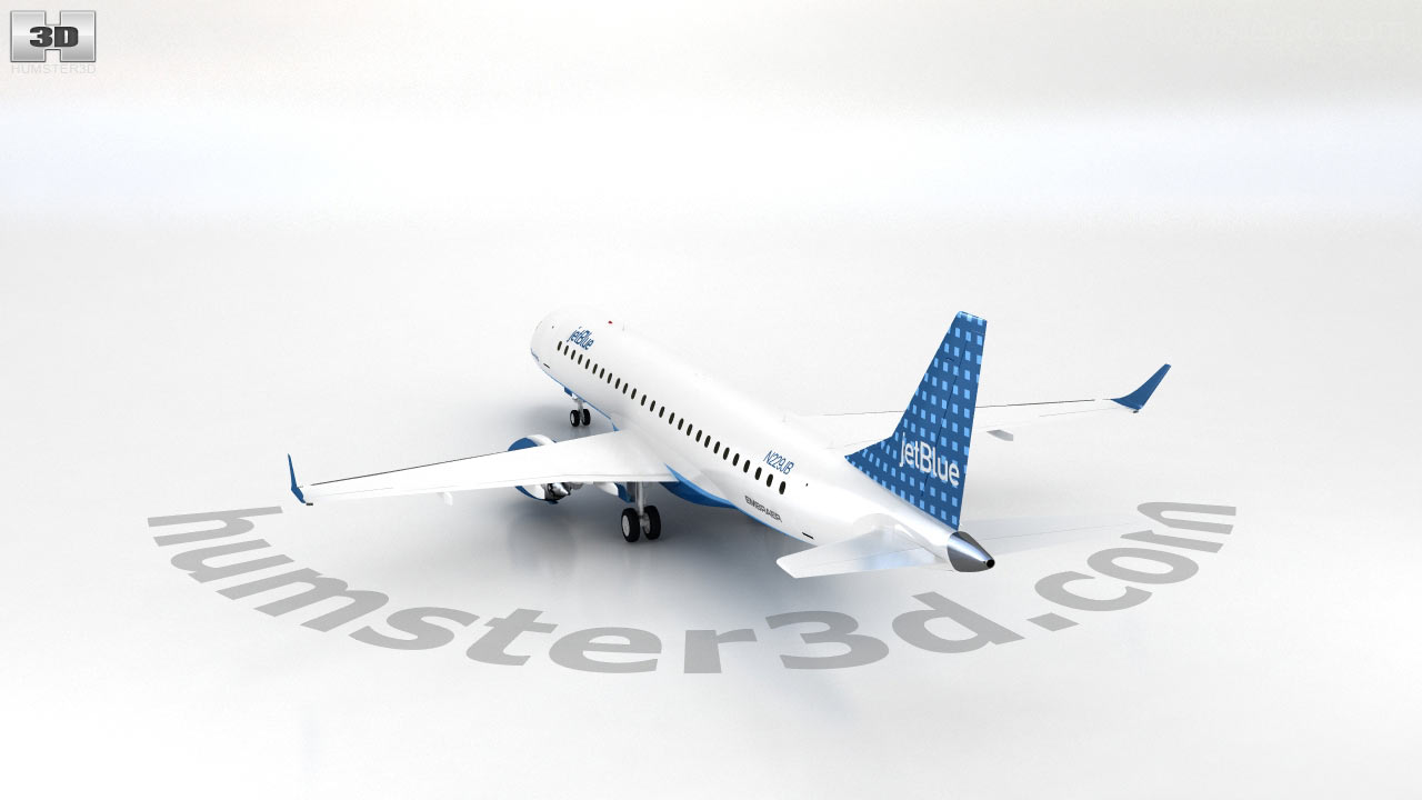360 view of Embraer E190 3D model - 3DModels store