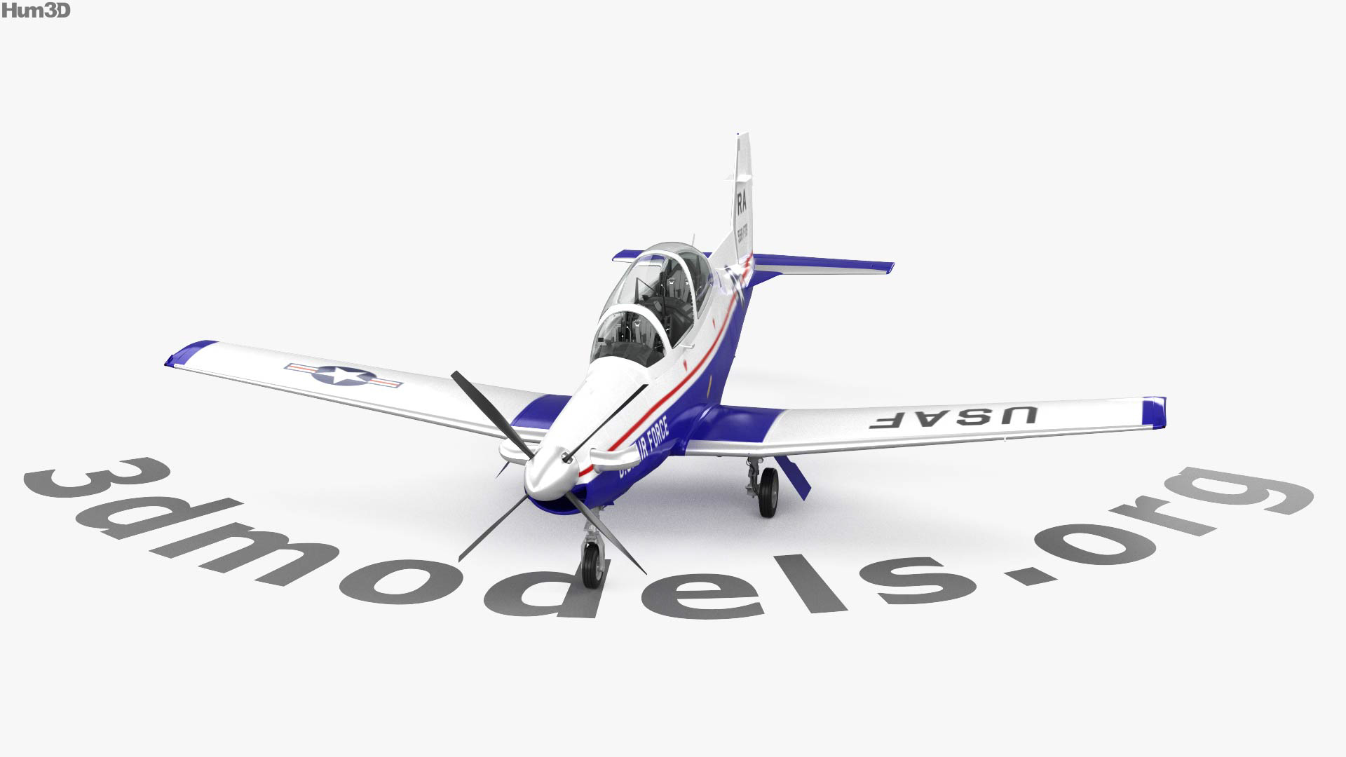 360 view of Beechcraft T-6A Texan II with HQ interior 3D model ...