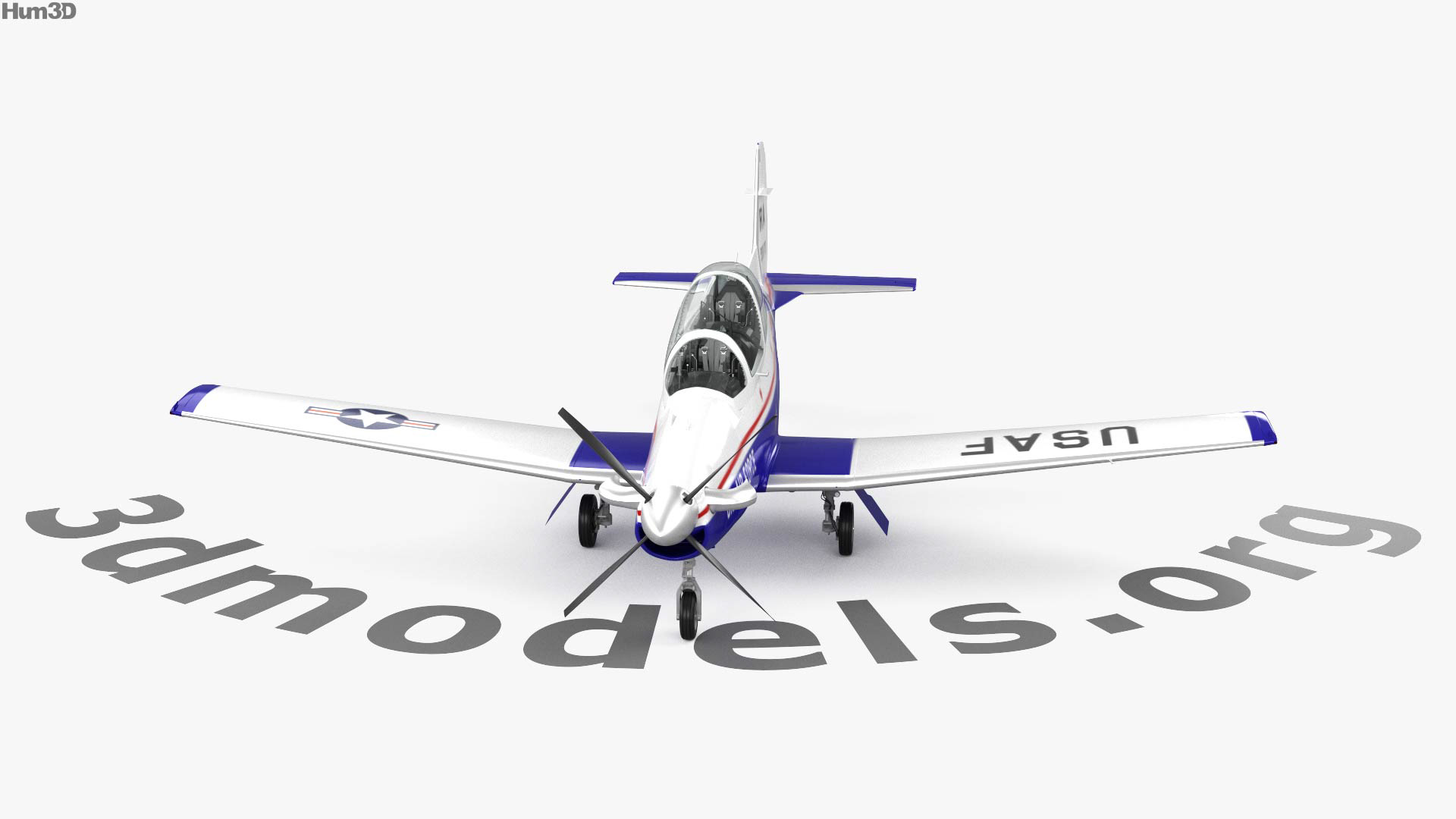 360 view of Beechcraft T-6A Texan II with HQ interior 3D model ...