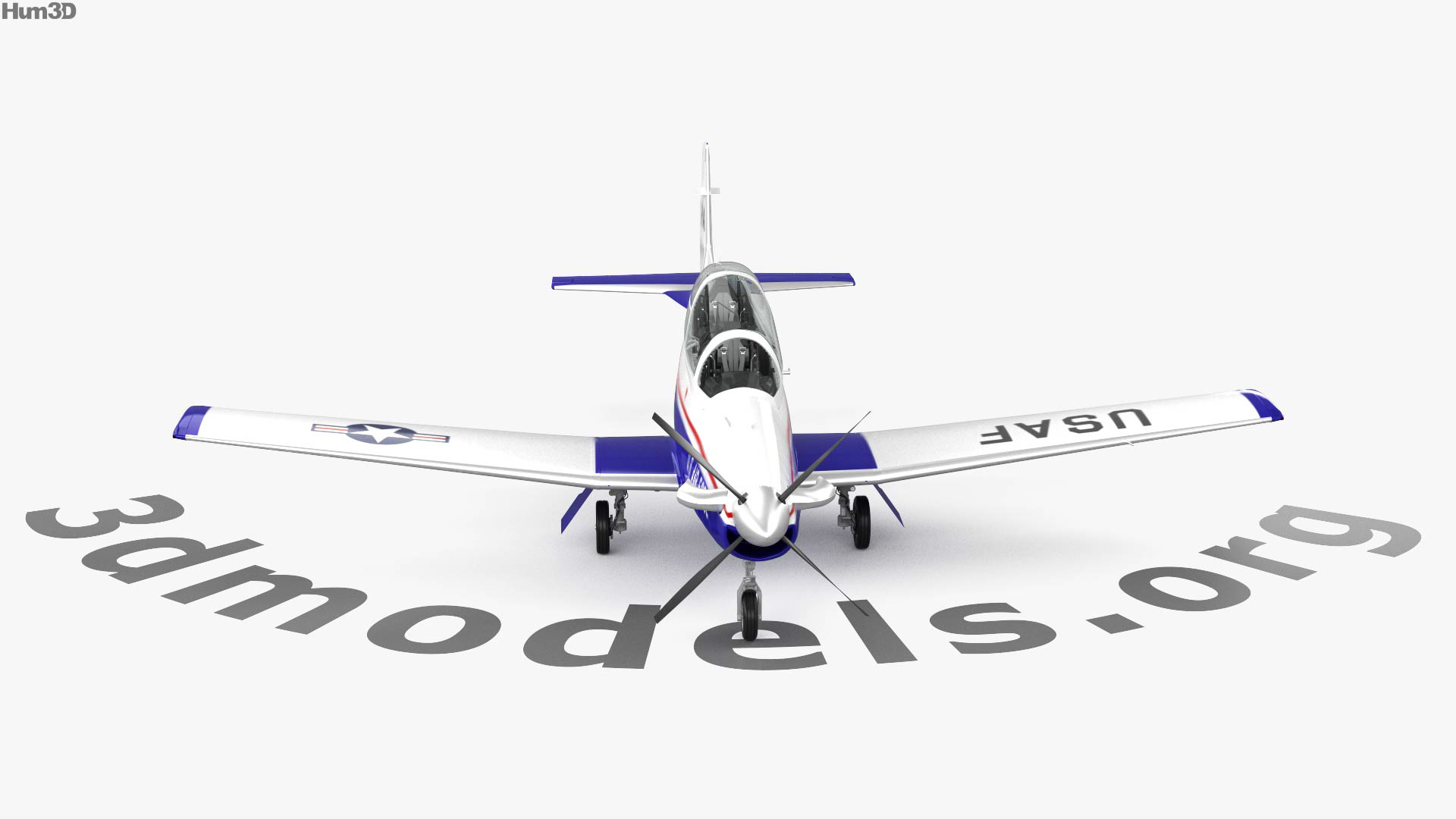 360 view of Beechcraft T-6A Texan II with HQ interior 3D model ...