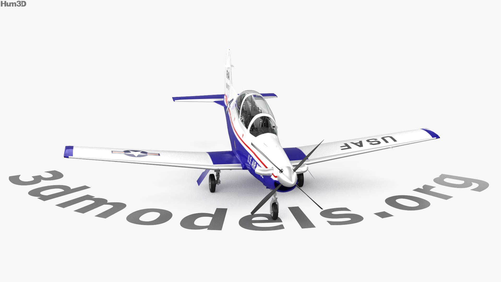 360 view of Beechcraft T-6A Texan II with HQ interior 3D model ...