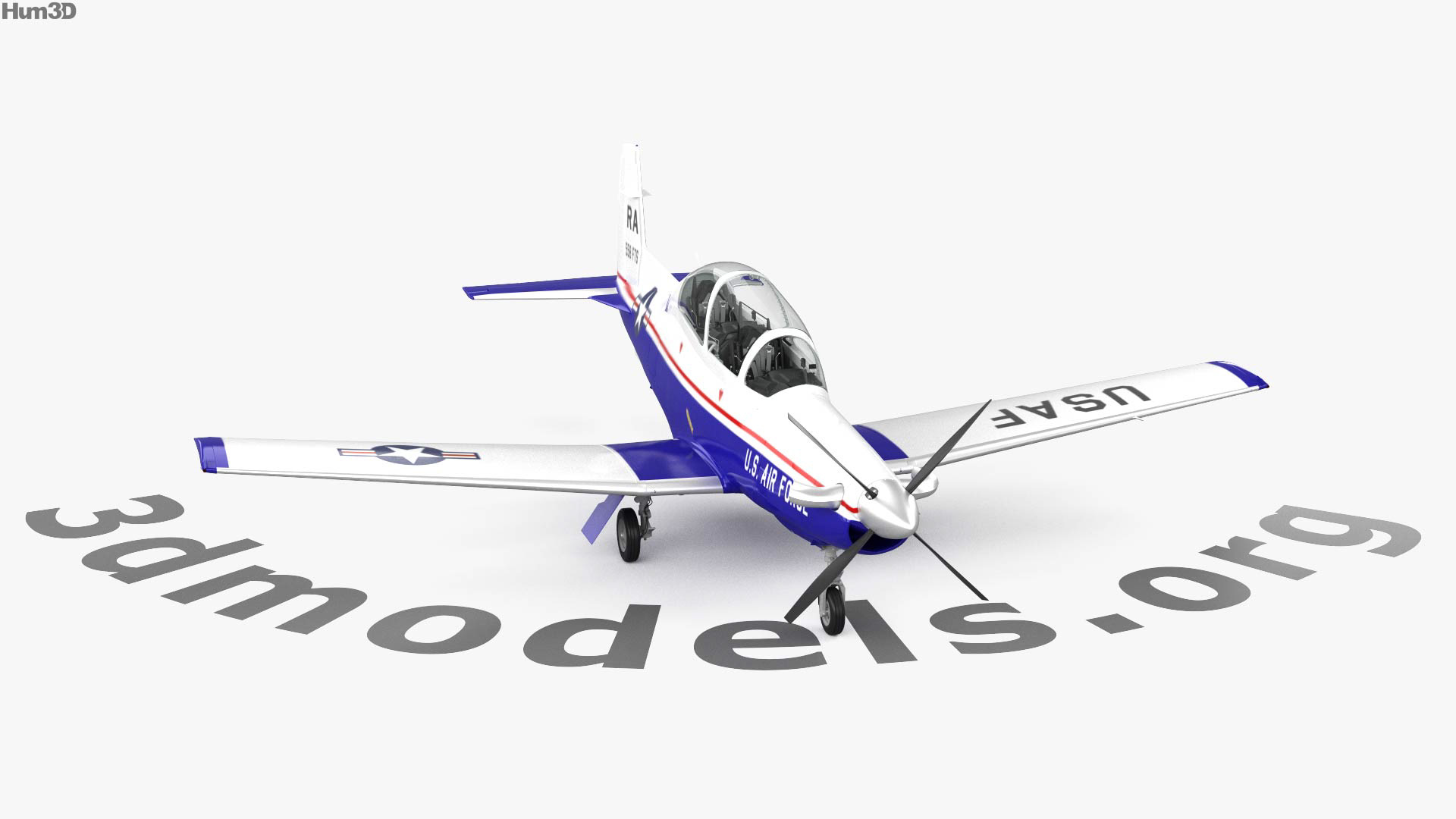 360 view of Beechcraft T-6A Texan II with HQ interior 3D model ...