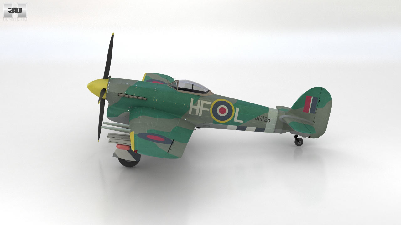 360 view of Hawker Typhoon 3D model - 3DModels store