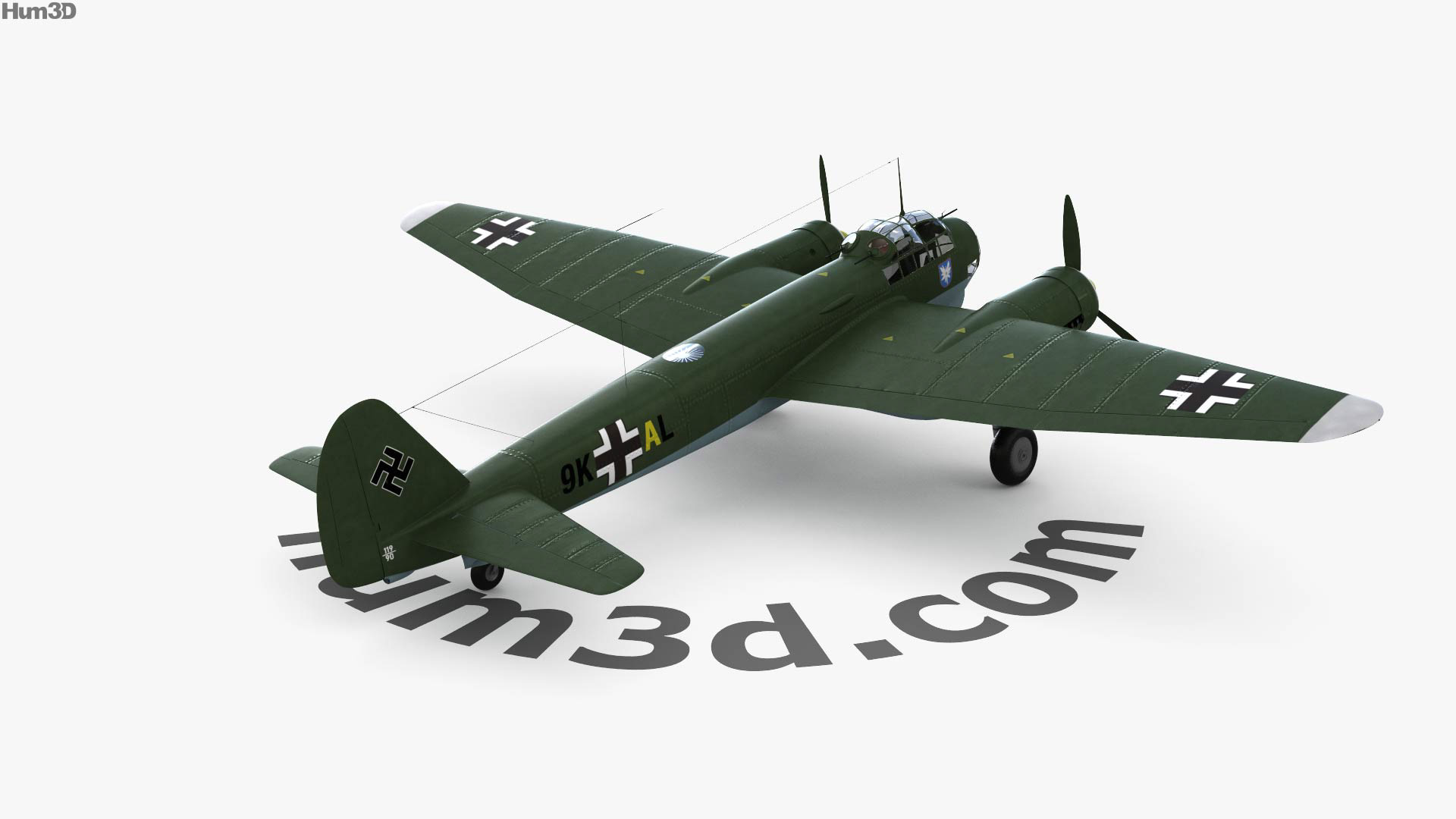 360 view of Junkers Ju 88 3D model - 3DModels store