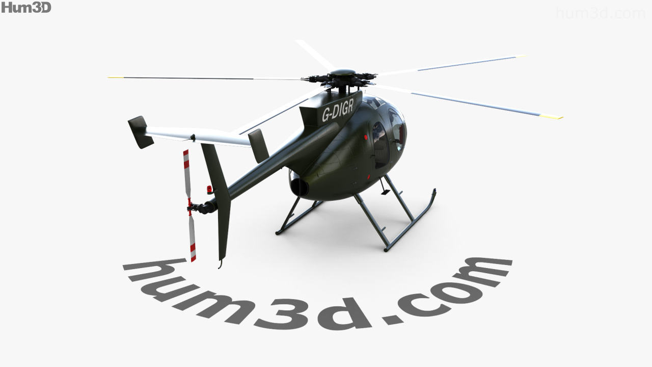 360 view of MD Helicopters MD 500 with Cockpit HQ interior 3D model ...