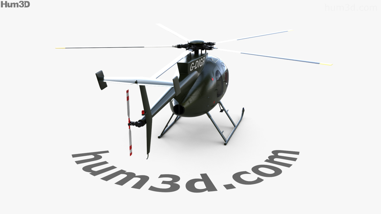 360 view of MD Helicopters MD 500 with Cockpit HQ interior 3D model ...