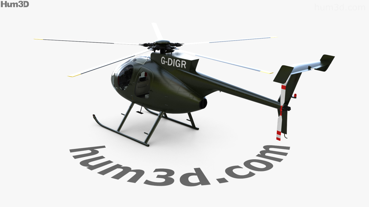 360 view of MD Helicopters MD 500 with Cockpit HQ interior 3D model ...