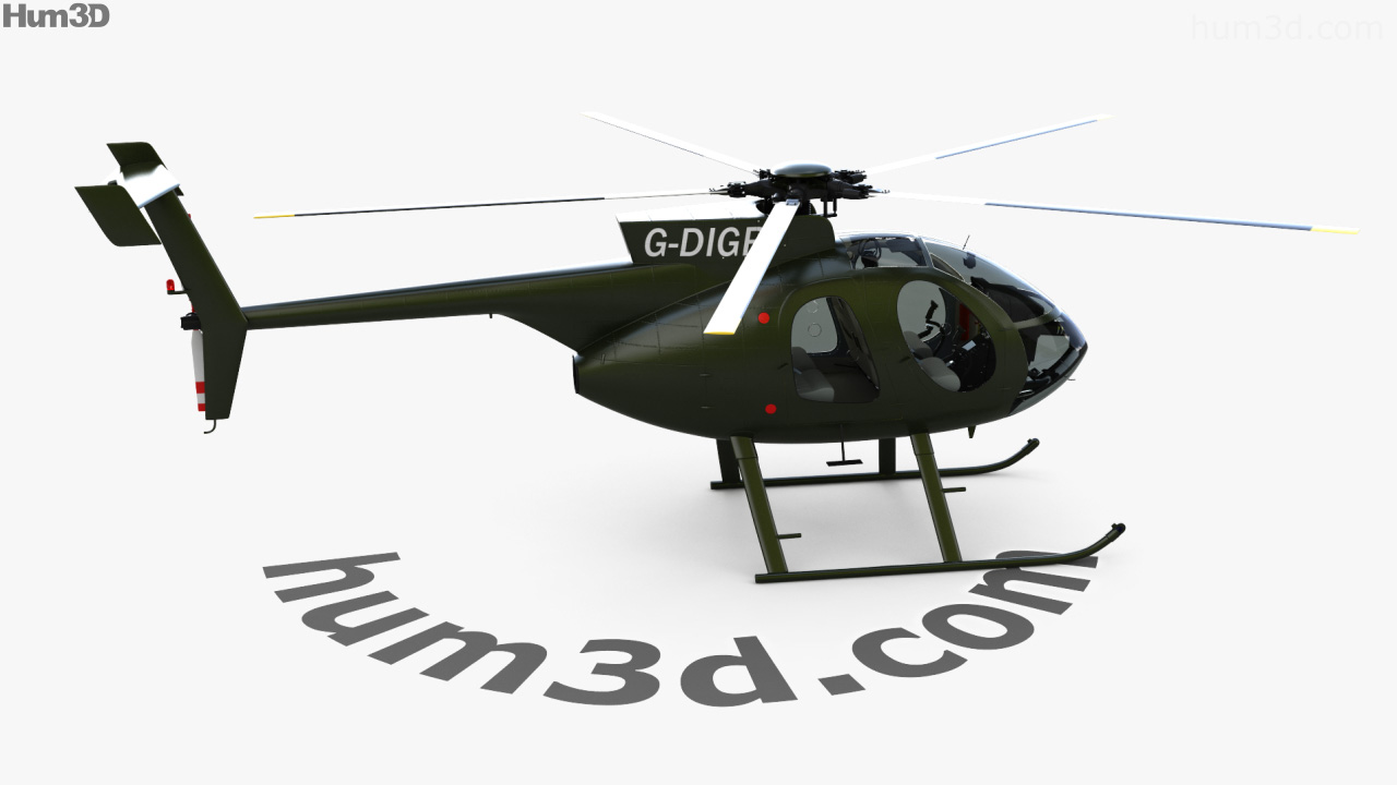 360 view of MD Helicopters MD 500 with Cockpit HQ interior 3D model ...