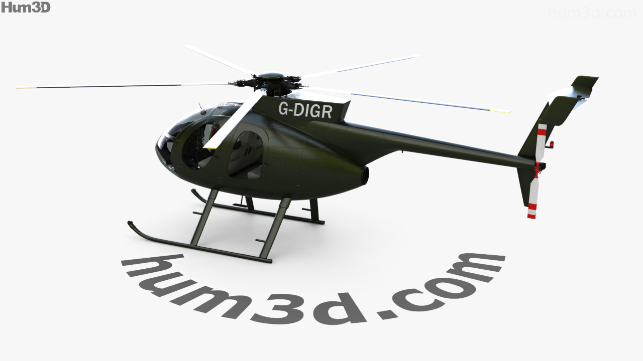 360 view of MD Helicopters MD 500 with Cockpit HQ interior 3D model ...