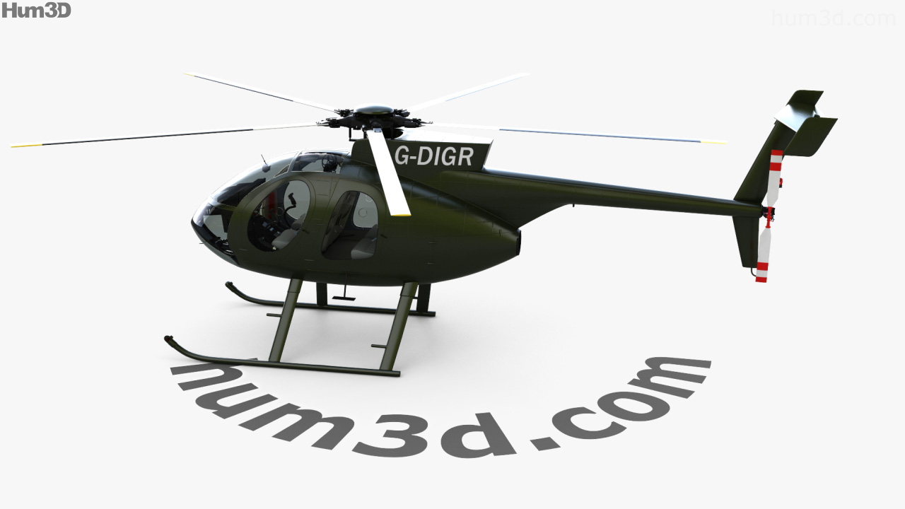 360 view of MD Helicopters MD 500 with Cockpit HQ interior 3D model ...