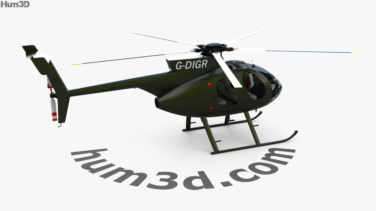360 view of MD Helicopters MD 500 with Cockpit HQ interior 3D model ...