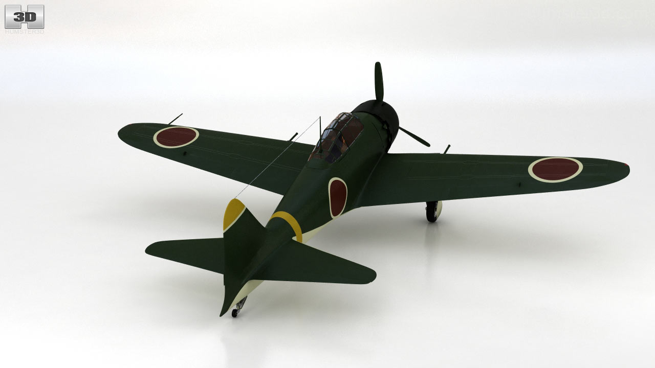 360 view of Mitsubishi A6M Zero 3D model - 3DModels store