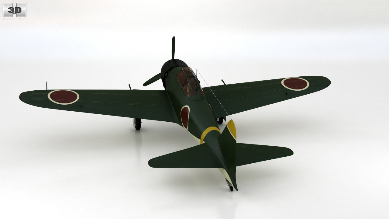 360 view of Mitsubishi A6M Zero 3D model - 3DModels store