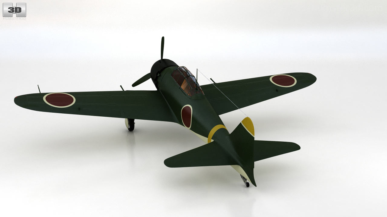 360 view of Mitsubishi A6M Zero 3D model - 3DModels store