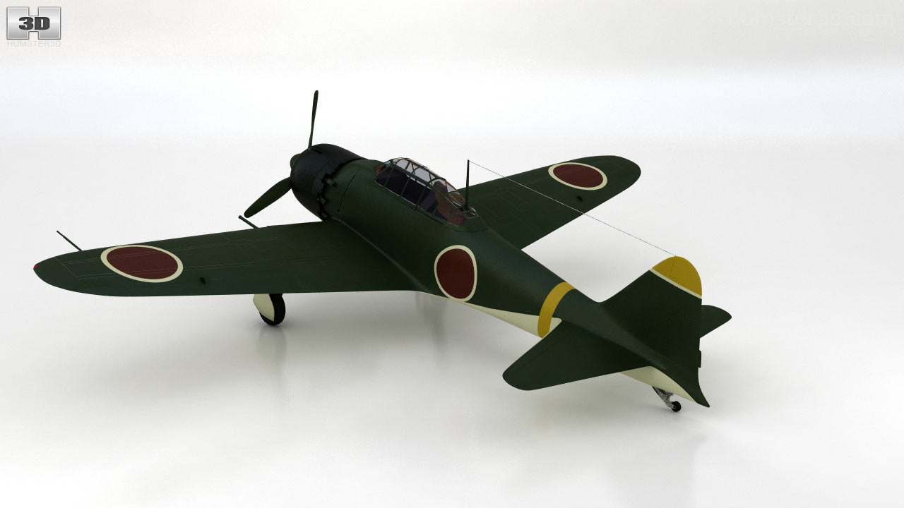 360 view of Mitsubishi A6M Zero 3D model - 3DModels store