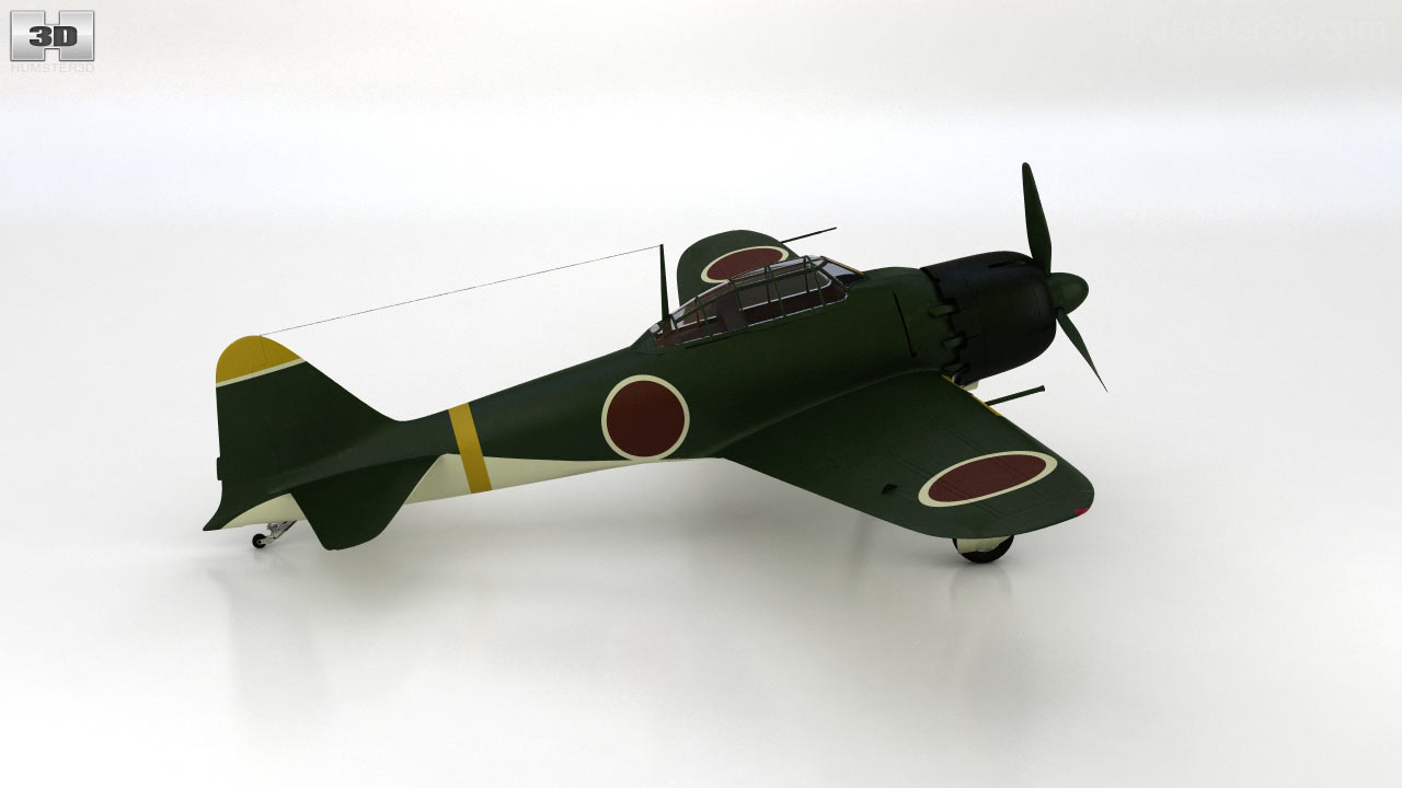 360 view of Mitsubishi A6M Zero 3D model - 3DModels store