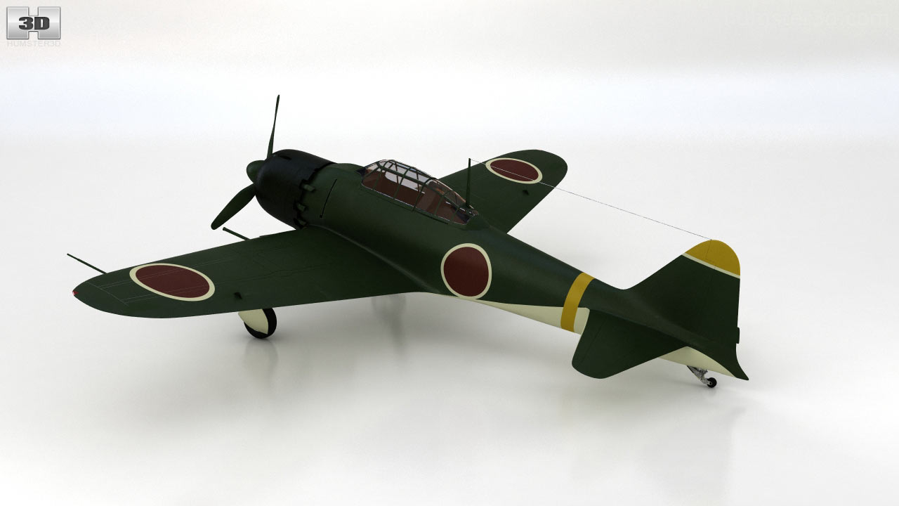 360 view of Mitsubishi A6M Zero 3D model - 3DModels store