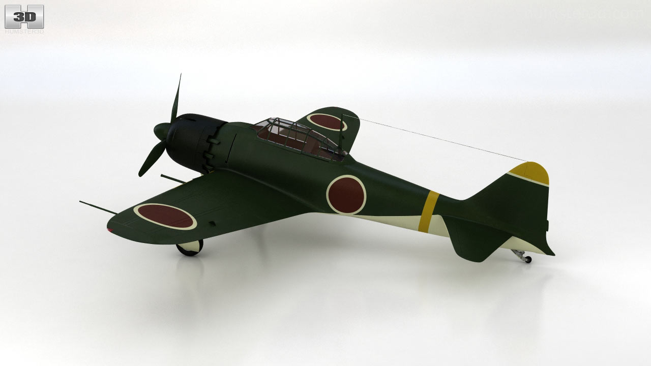 360 view of Mitsubishi A6M Zero 3D model - 3DModels store