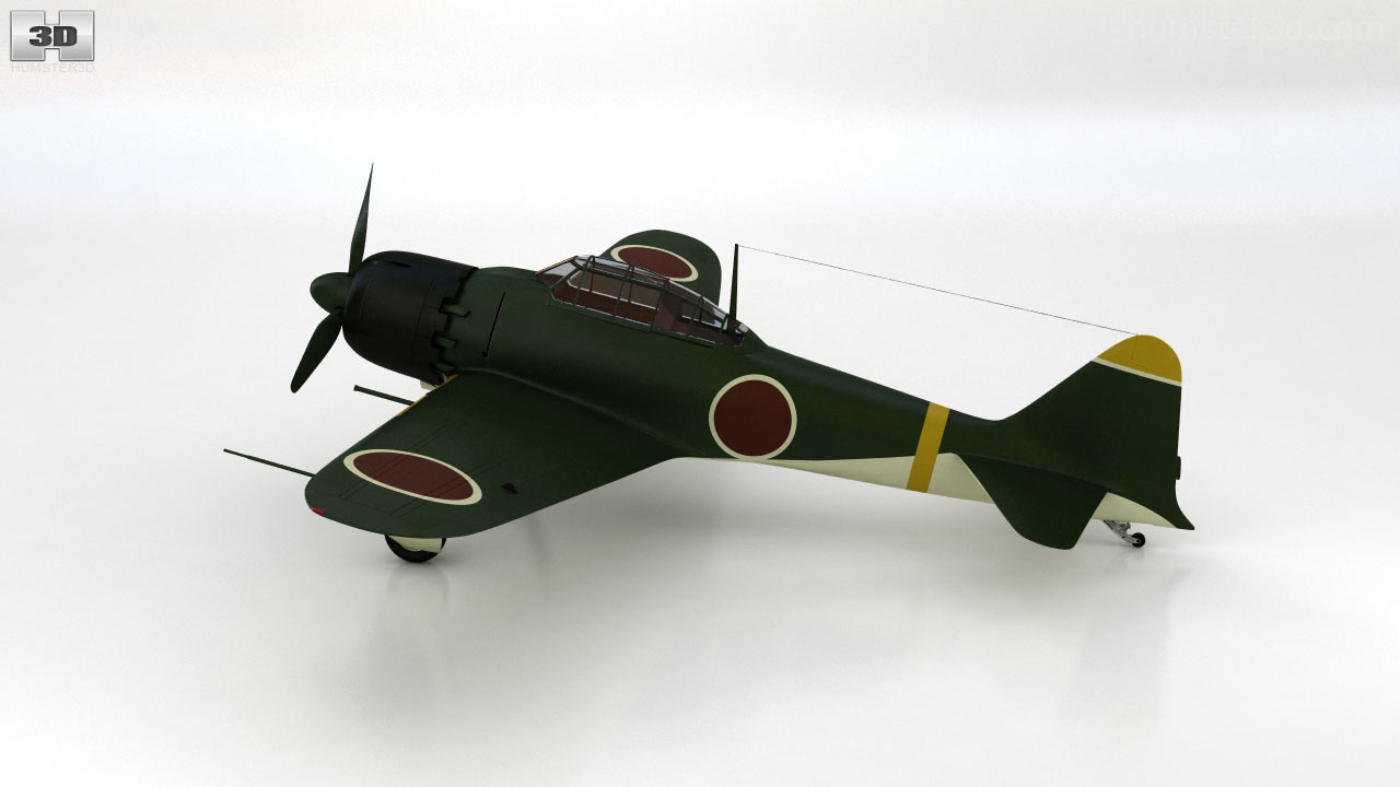 360 view of Mitsubishi A6M Zero 3D model - 3DModels store