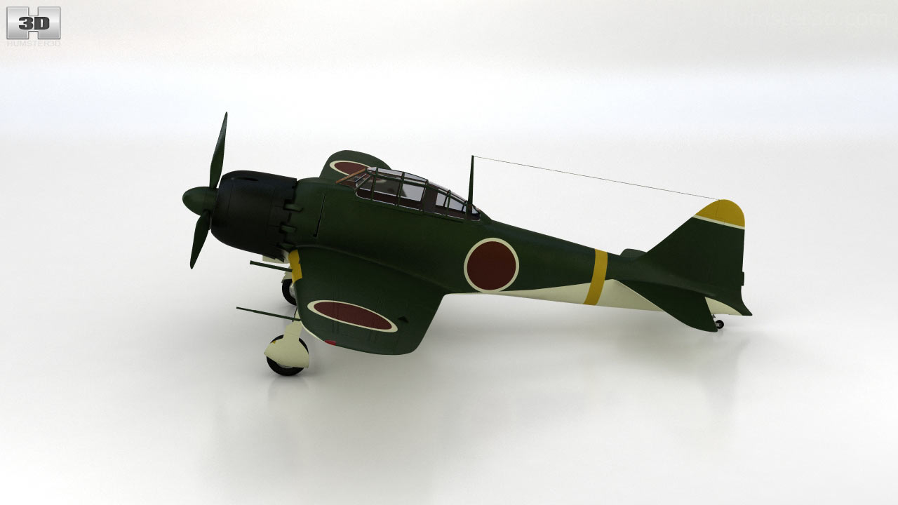 360 view of Mitsubishi A6M Zero 3D model - 3DModels store