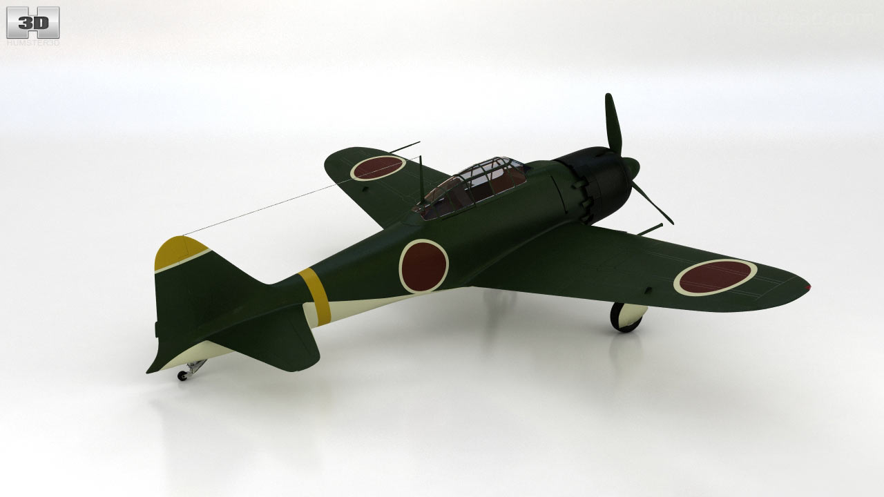 360 view of Mitsubishi A6M Zero 3D model - 3DModels store