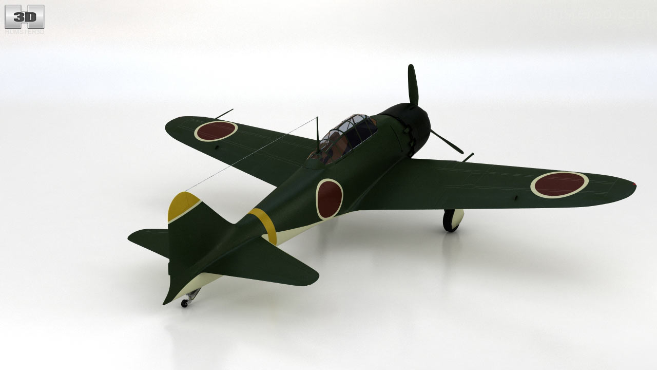 360 view of Mitsubishi A6M Zero 3D model - 3DModels store