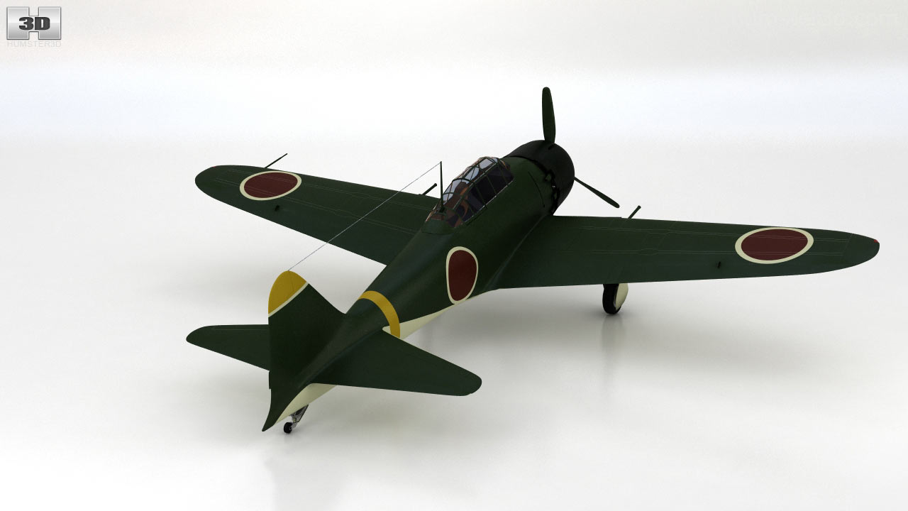 360 view of Mitsubishi A6M Zero 3D model - 3DModels store