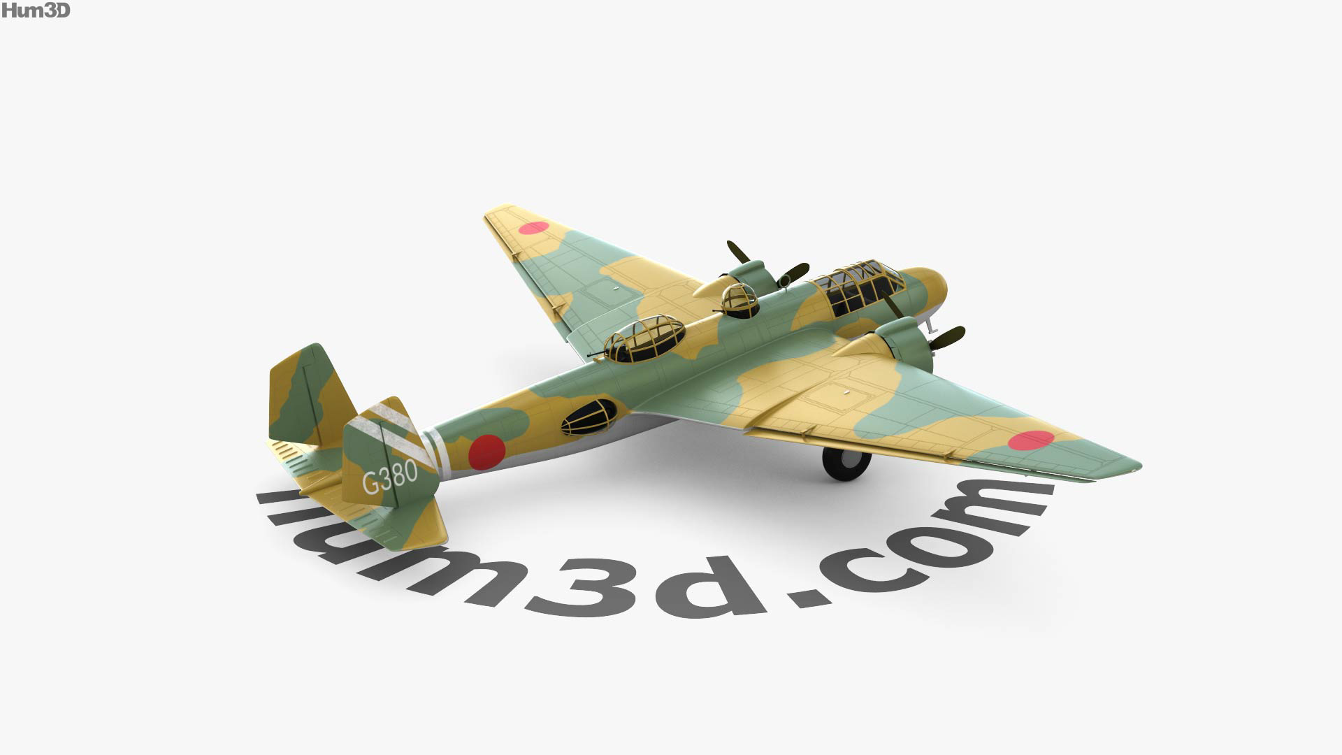 360 view of Mitsubishi G3M 3D model - 3DModels store