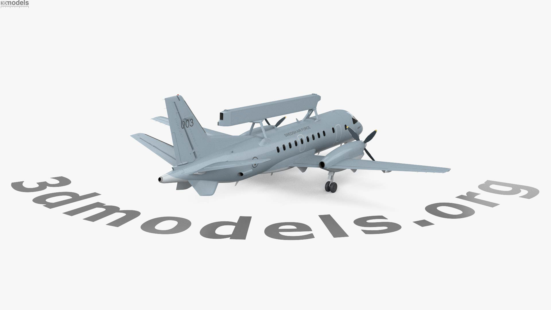 360 view of Saab 340 AEW-C 3D model - 3DModels store