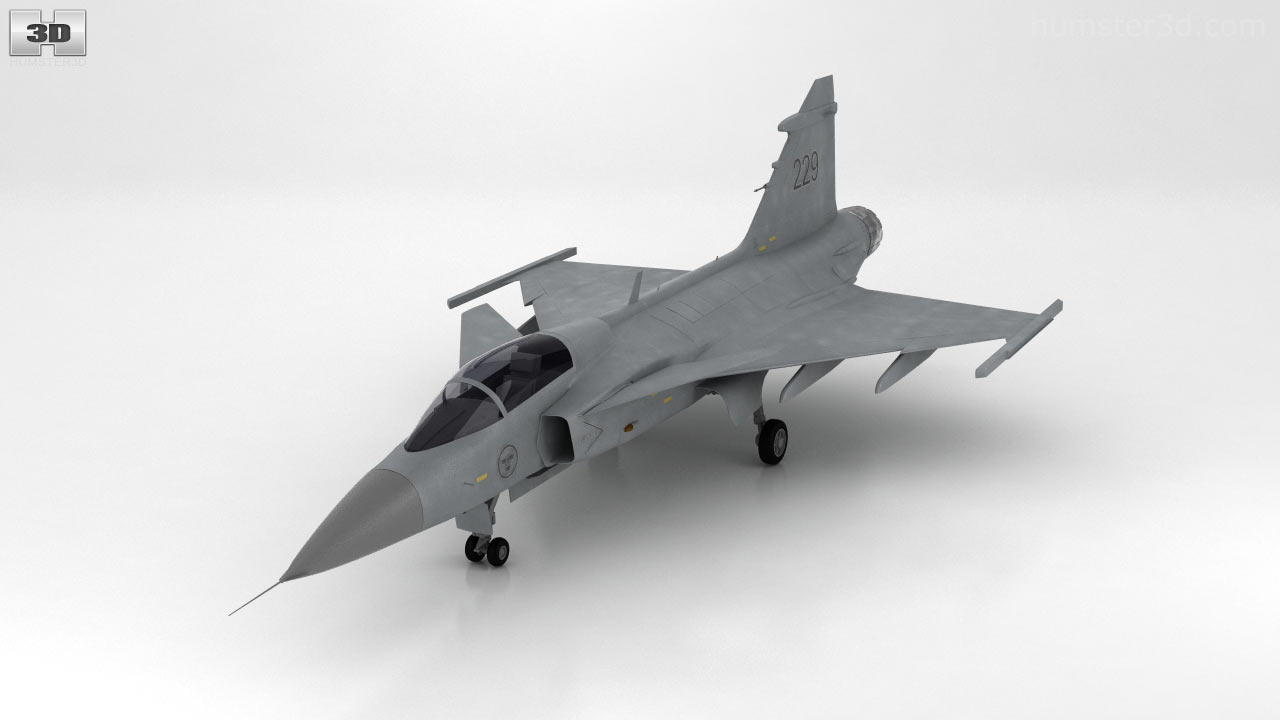 360 view of Saab JAS 39 Gripen 3D model - 3DModels store