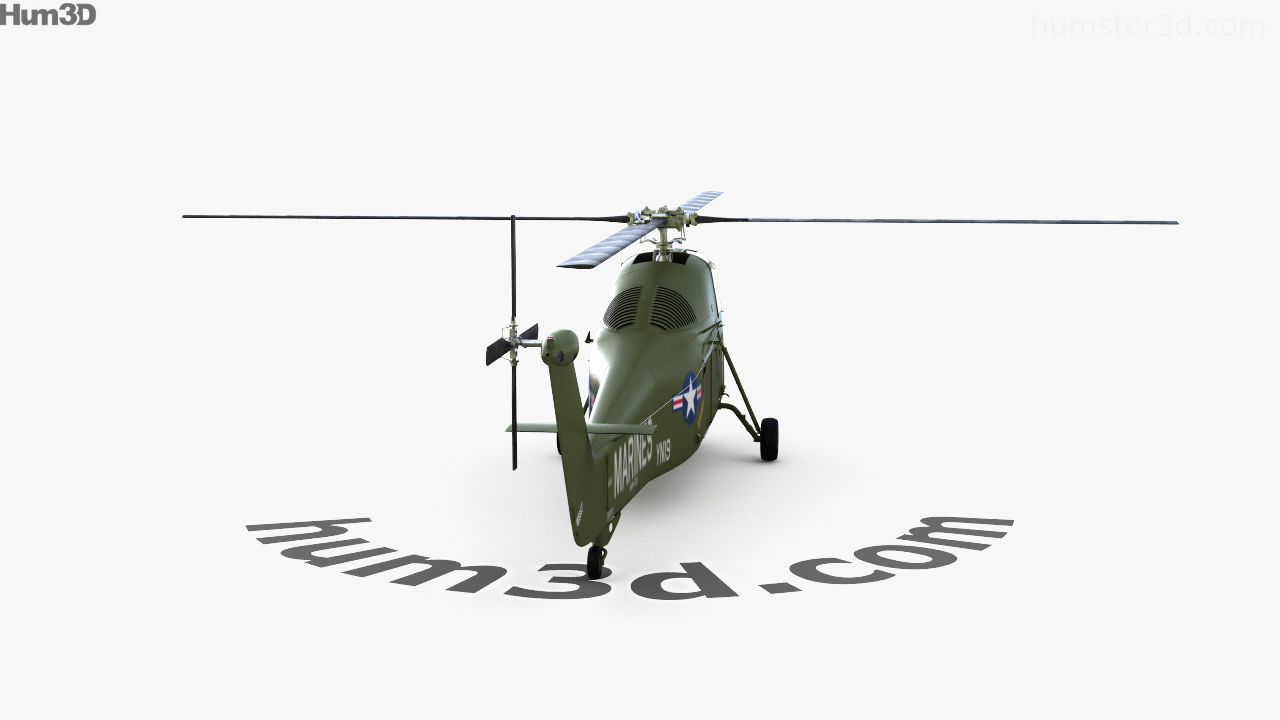 360 view of Sikorsky H-34 Military helicopter 3D model - 3DModels store